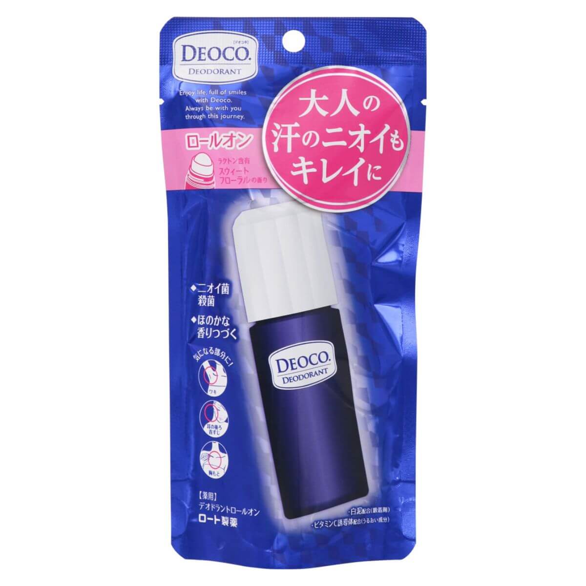 Rohto DEOCO Deodorant Roll On Sweet Floral Scent - 30ml | TODOKU Japan