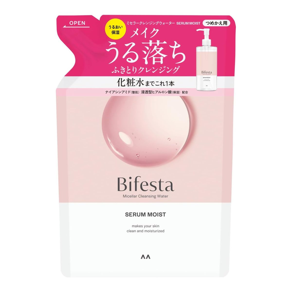 Bifesta Micellar Cleansing Water Serum 360ml Refill - Moist